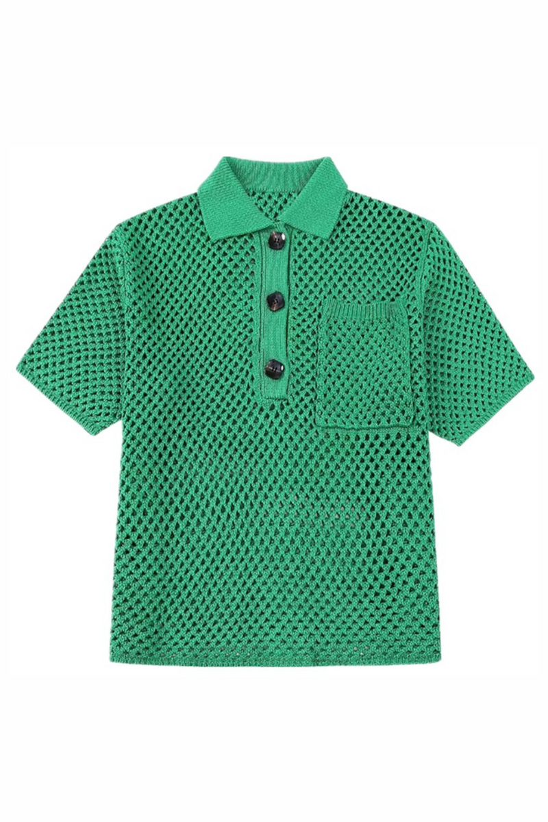 'Fiona' Crochet Polo Shirt – Goodnight Macaroon